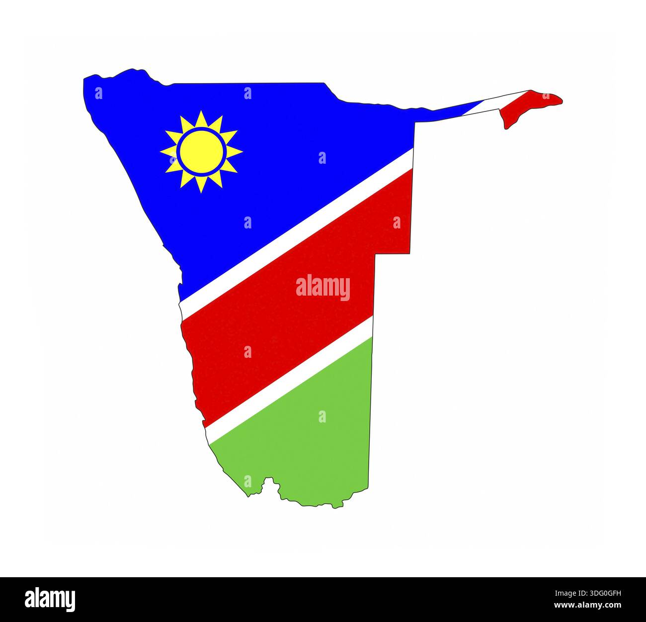 Namibia country flag map shape national symbol Stock Photo - Alamy