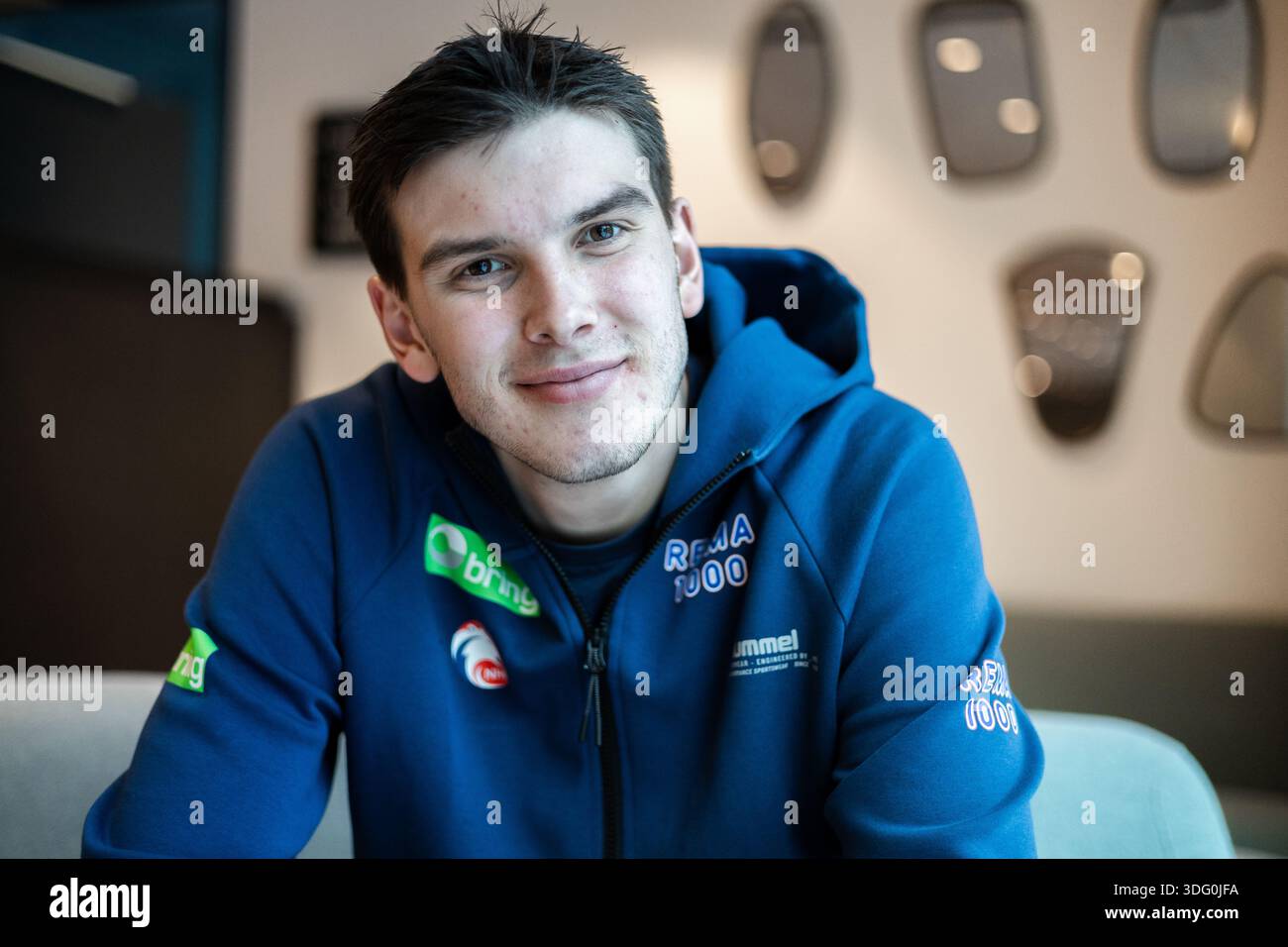 Oslo 20260114. Patrick Helland Anderson during a press conference with ...