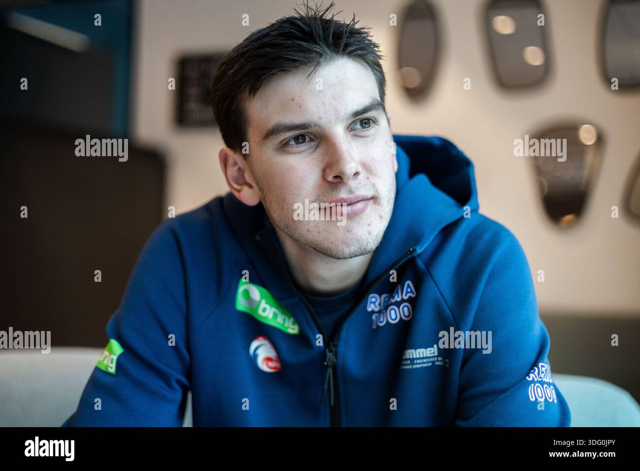 Oslo 20260114. Patrick Helland Anderson during a press conference with ...