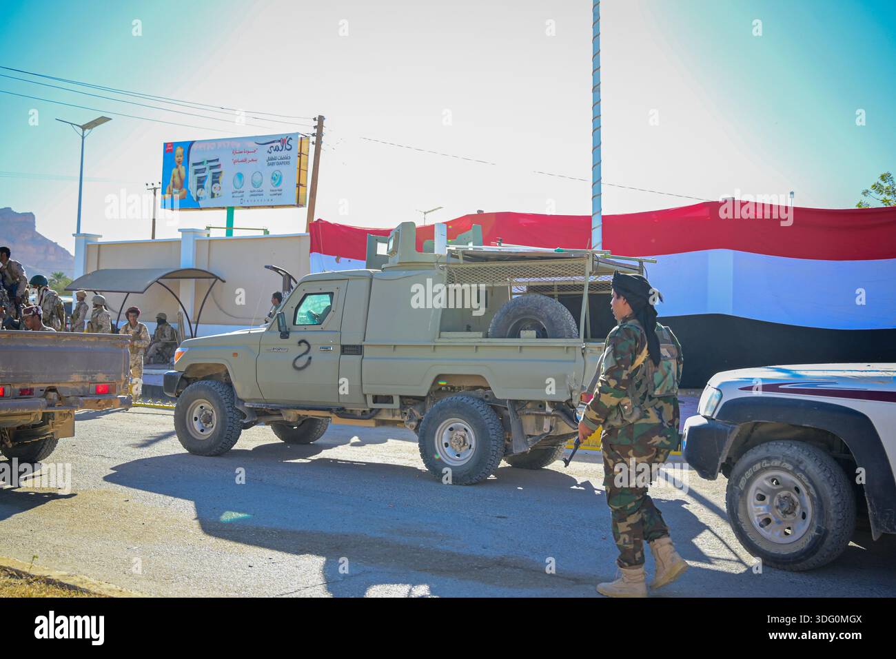 In Seiyun, Yemen on January 04, 2026, soldiers of the Yemeni Armed ...