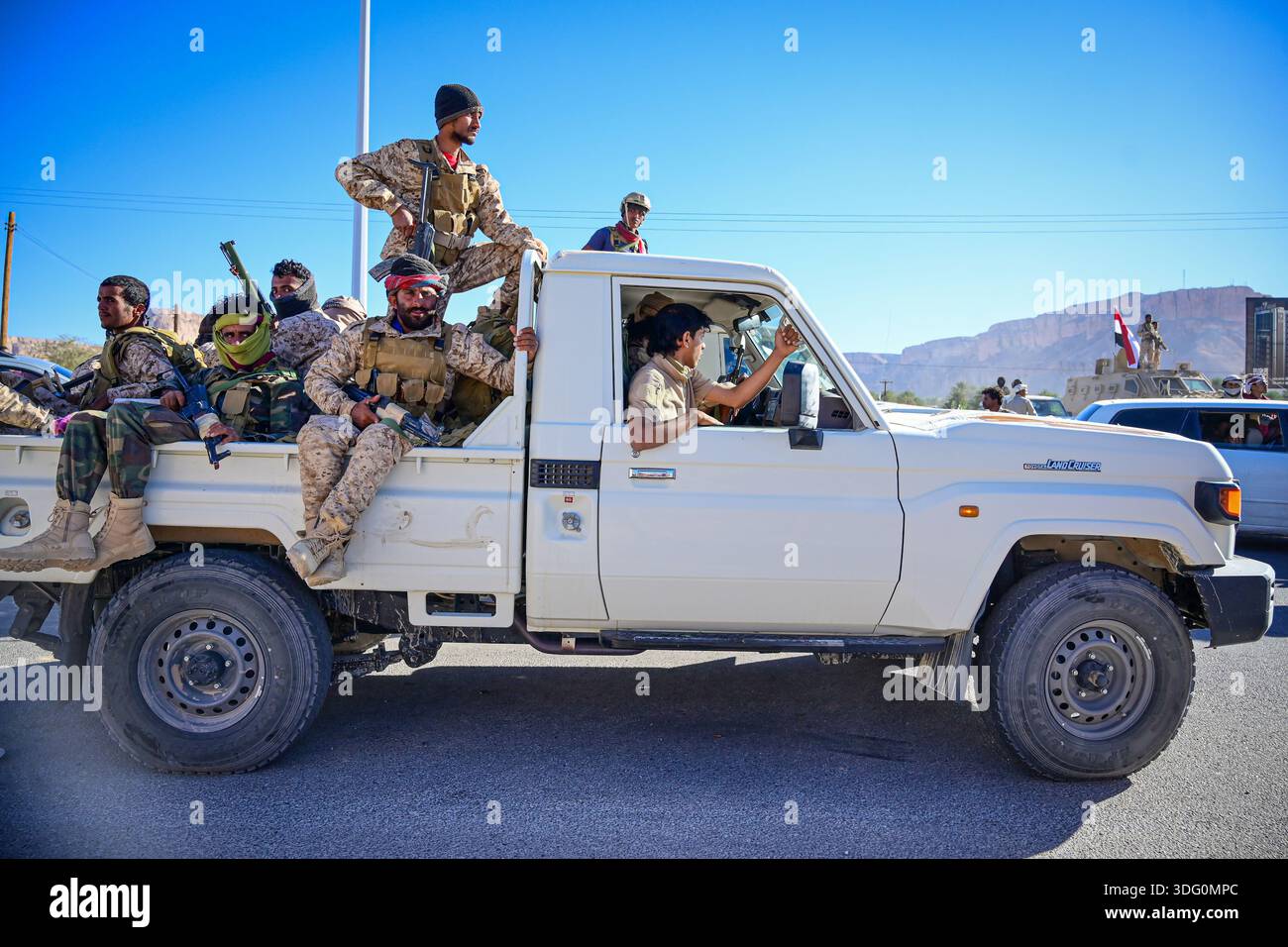 In Seiyun, Yemen on January 04, 2026, soldiers of the Yemeni Armed ...