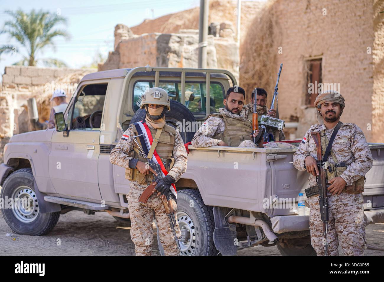 In Seiyun, Yemen on January 04, 2026, soldiers of the Yemeni Armed ...