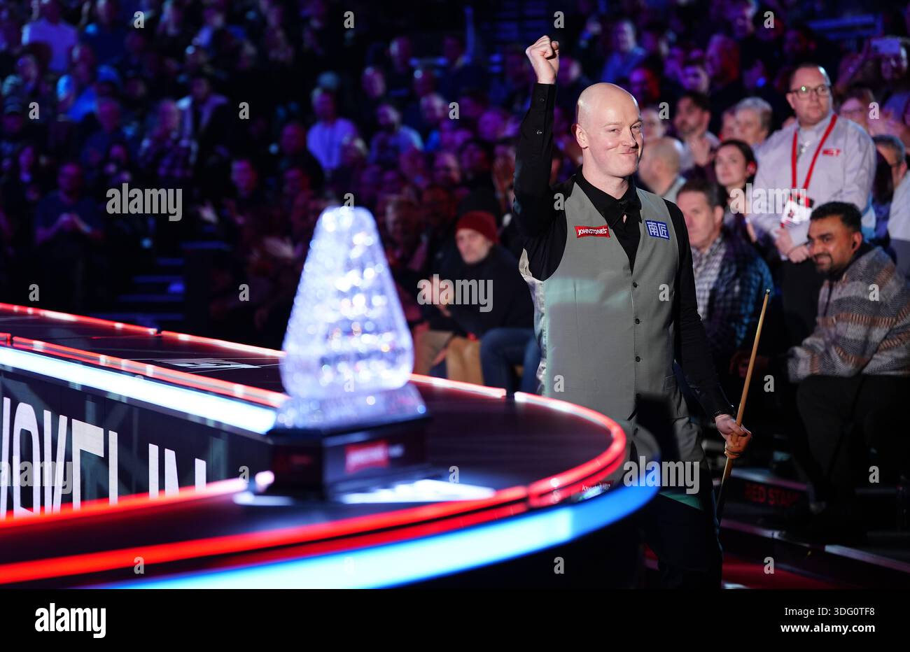 Chris Wakelin walks out ahead of his match against Neil Robertson on ...