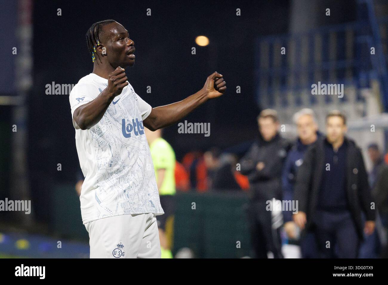 Union's Promise David celebrates after scoring during a soccer game ...