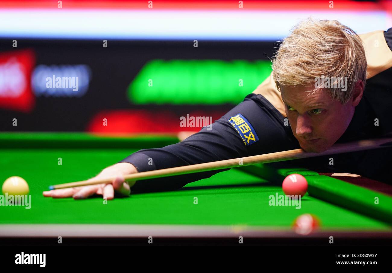 Neil Robertson during his match against Chris Wakelin on on day four of ...