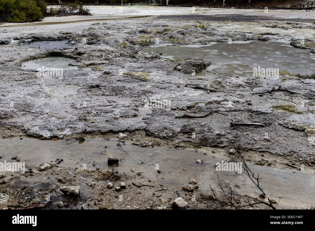 Geothermal Mud Pools Rocky Barren Ground Stock Photo - Alamy