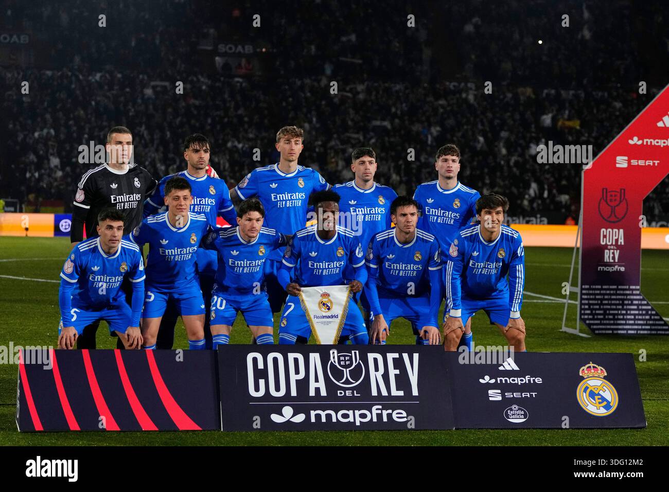 Real Madrid players line up during the Copa del Rey round of 16 soccer ...