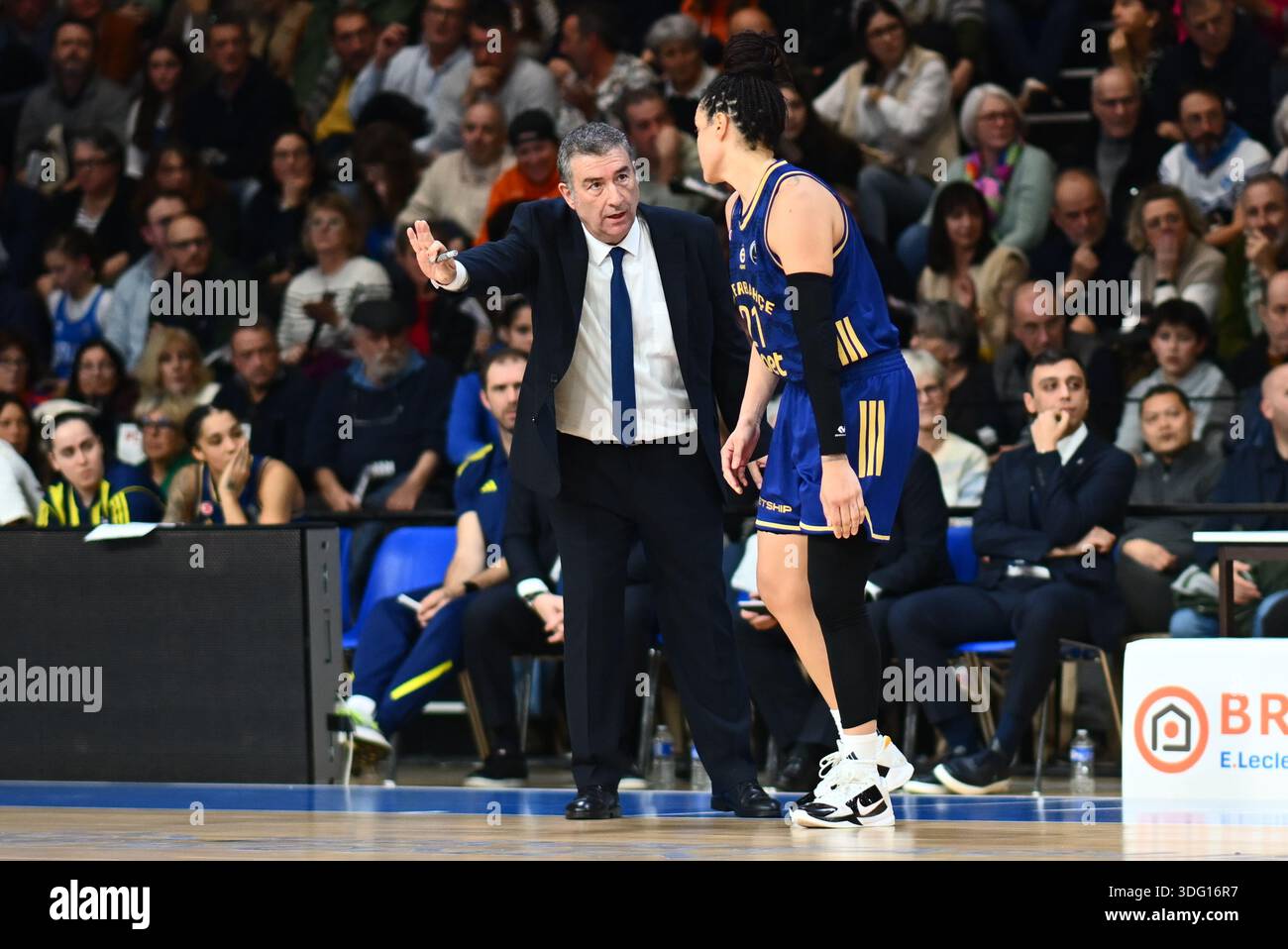 Coach Miguel Mendez of Fenerbahce during the Women's Euroleague match ...