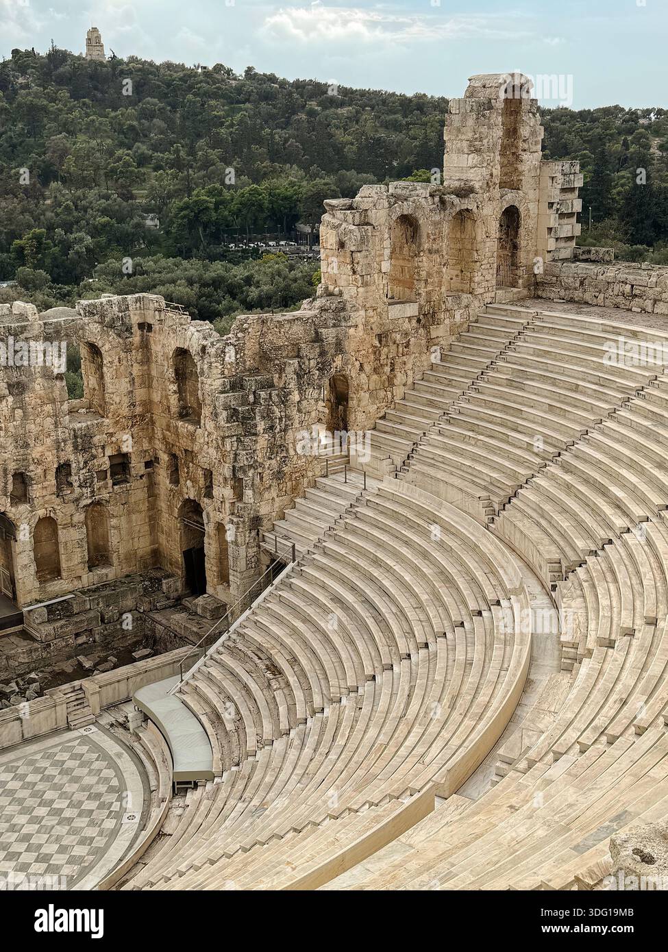 Historic Odeon of Herodes Atticus Amphitheater ruins feature weathered ...