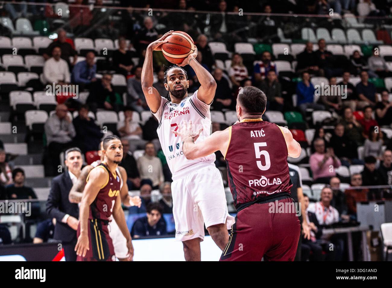 Tomas Woldetensae (Unahotels Reggio Emilia) during Pallacanestro ...