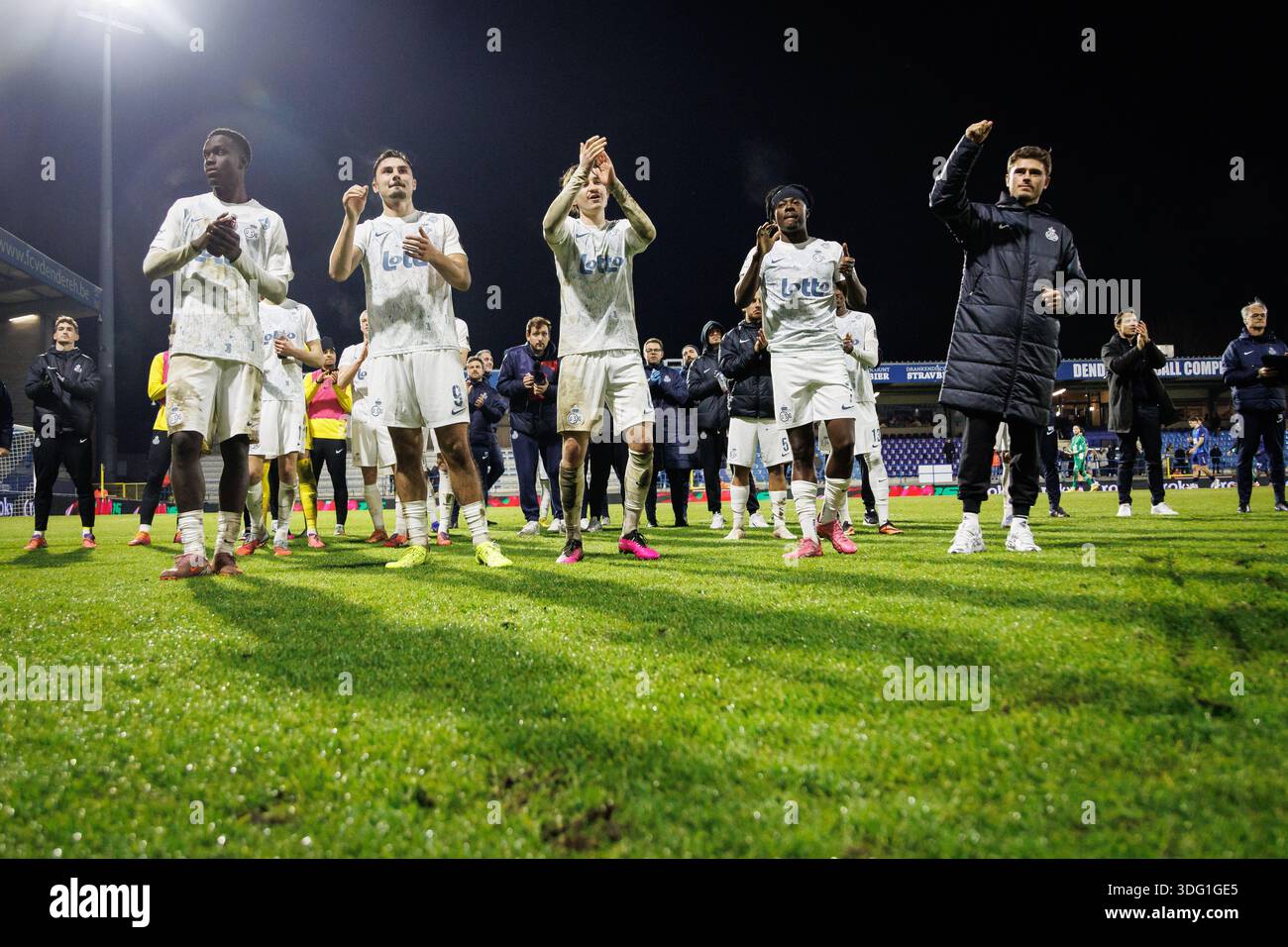 Union's players celebrate after winning a soccer game between FCV ...