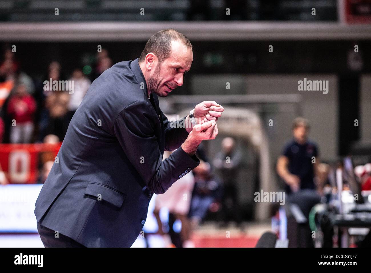 Muhamed Pasalic coach KK Bosna during Pallacanestro Reggiana vs KK ...