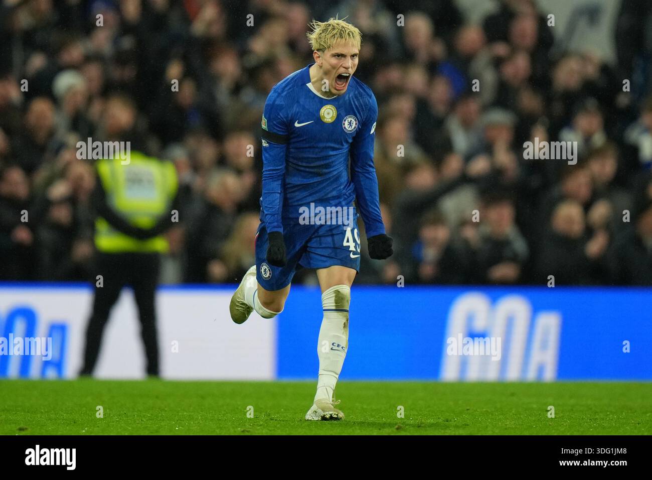 Chelsea's Alejandro Garnacho celebrates after scoring his side's second ...