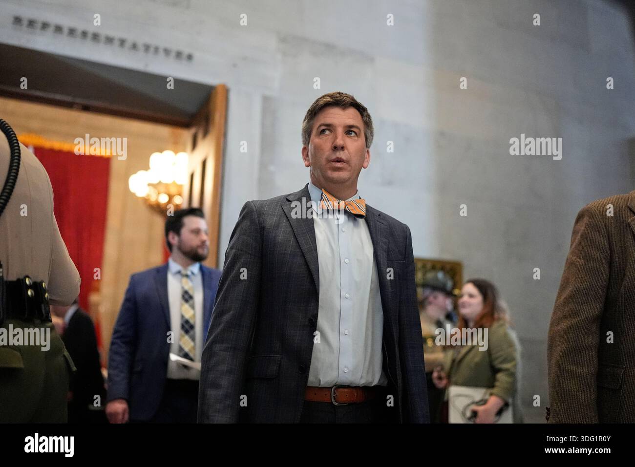 Rep. Brock Martin, R-Huntingdon, leave the House chamber after a ...