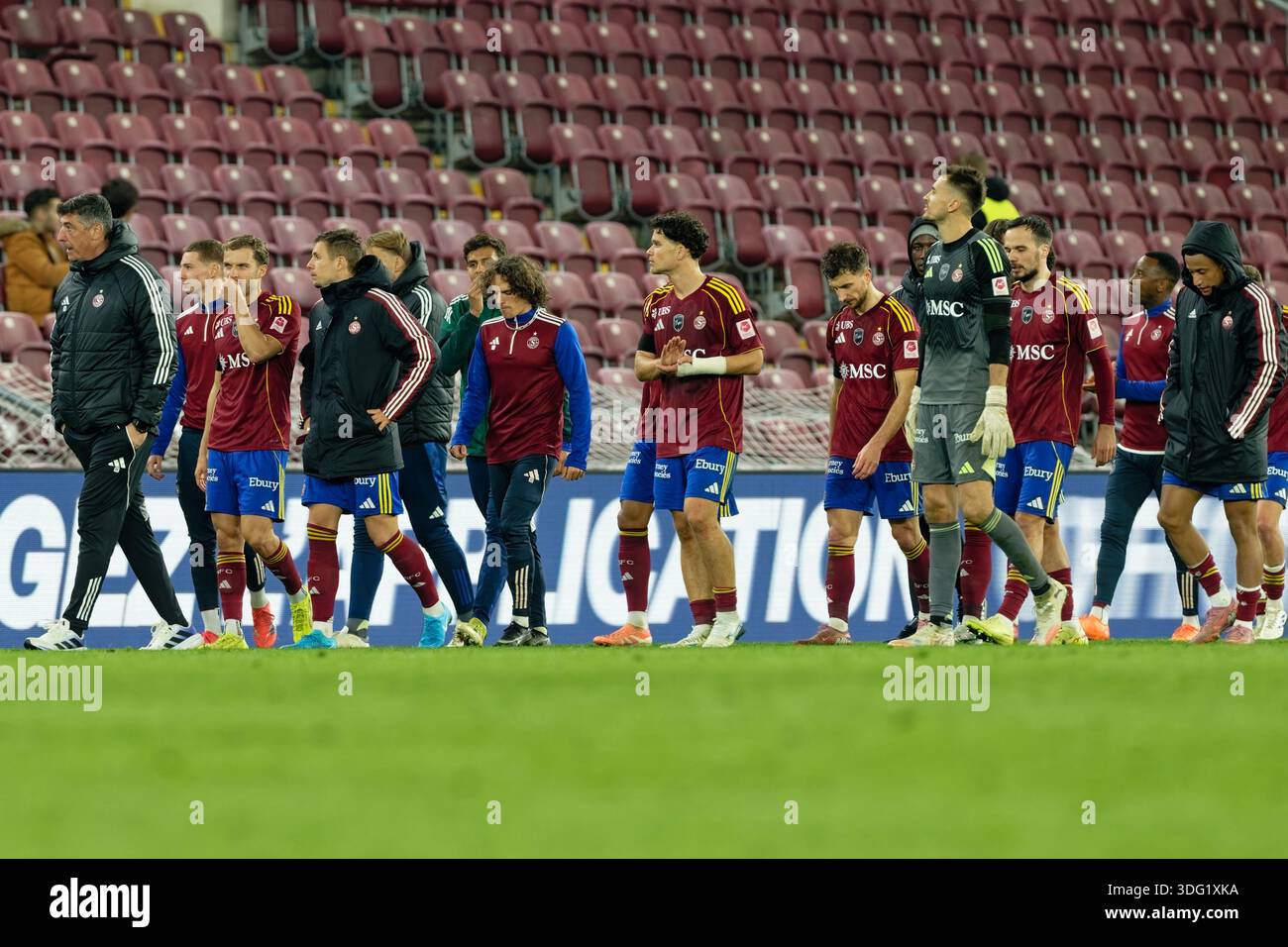 Servette FC looks dejected after losing during the Brack Super League ...