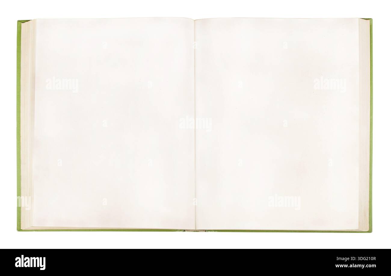 Old opened book with empty pages isolated on white background Stock ...