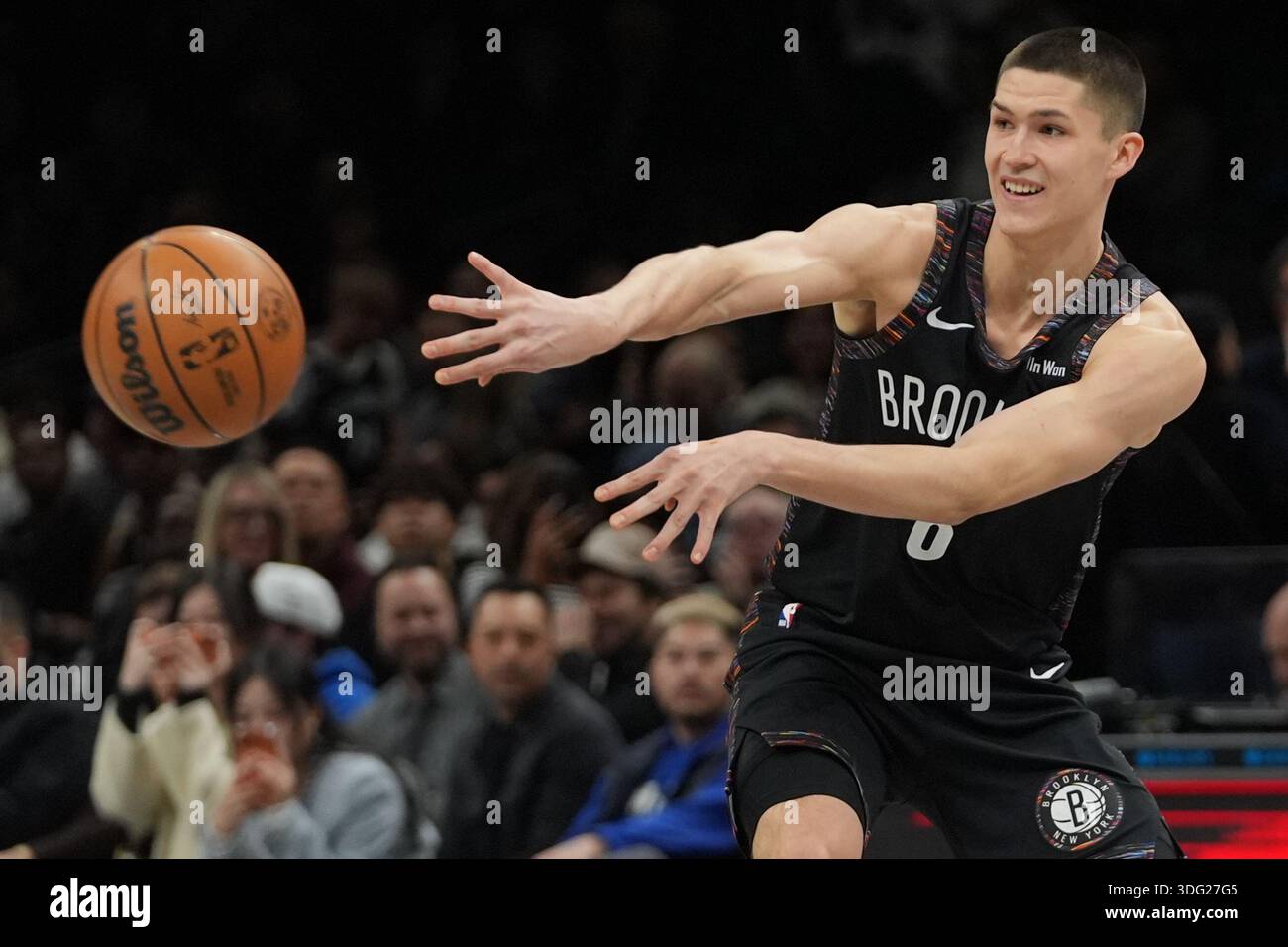 Brooklyn Nets' Egor Demin (8) during the first half of an NBA ...