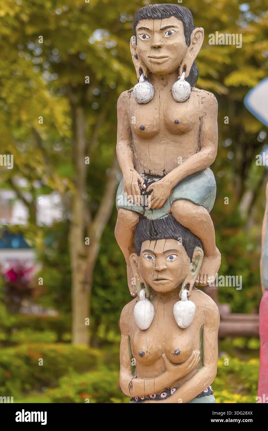Carved Wooden Figures Sarawak Malaysia Stock Photo - Alamy