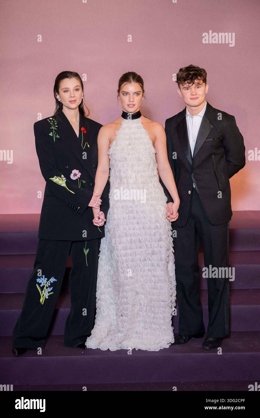 Claudia Jessie, Florence Hunt and Will Tilston attend the "Bridgerton ...