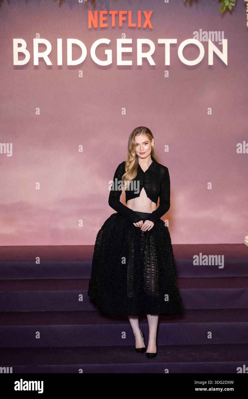 Hannah Dodd attends the "Bridgerton" Season 4 Paris World Premiere at ...