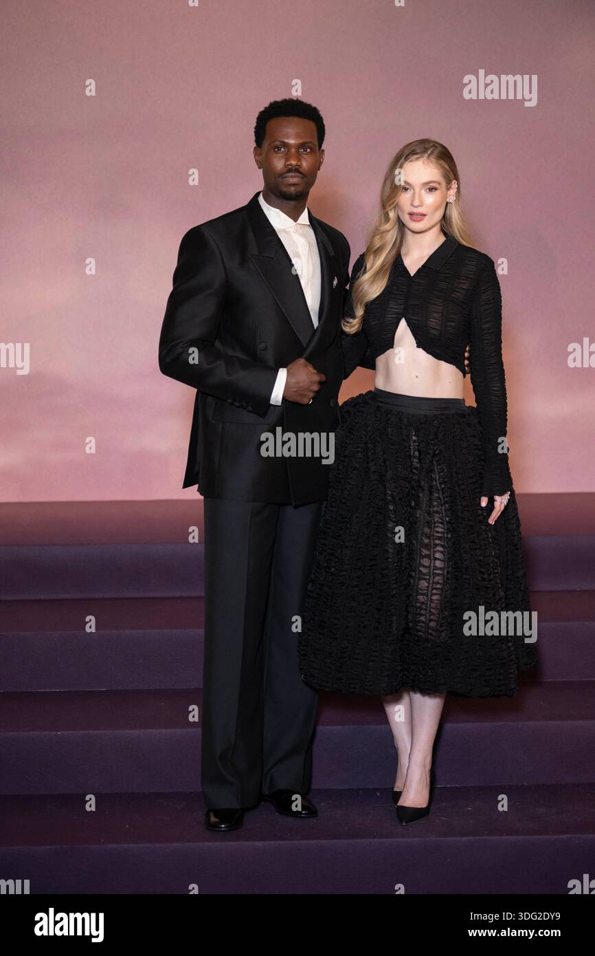 Victor Alli and Hannah Dodd attends the "Bridgerton" Season 4 Paris ...