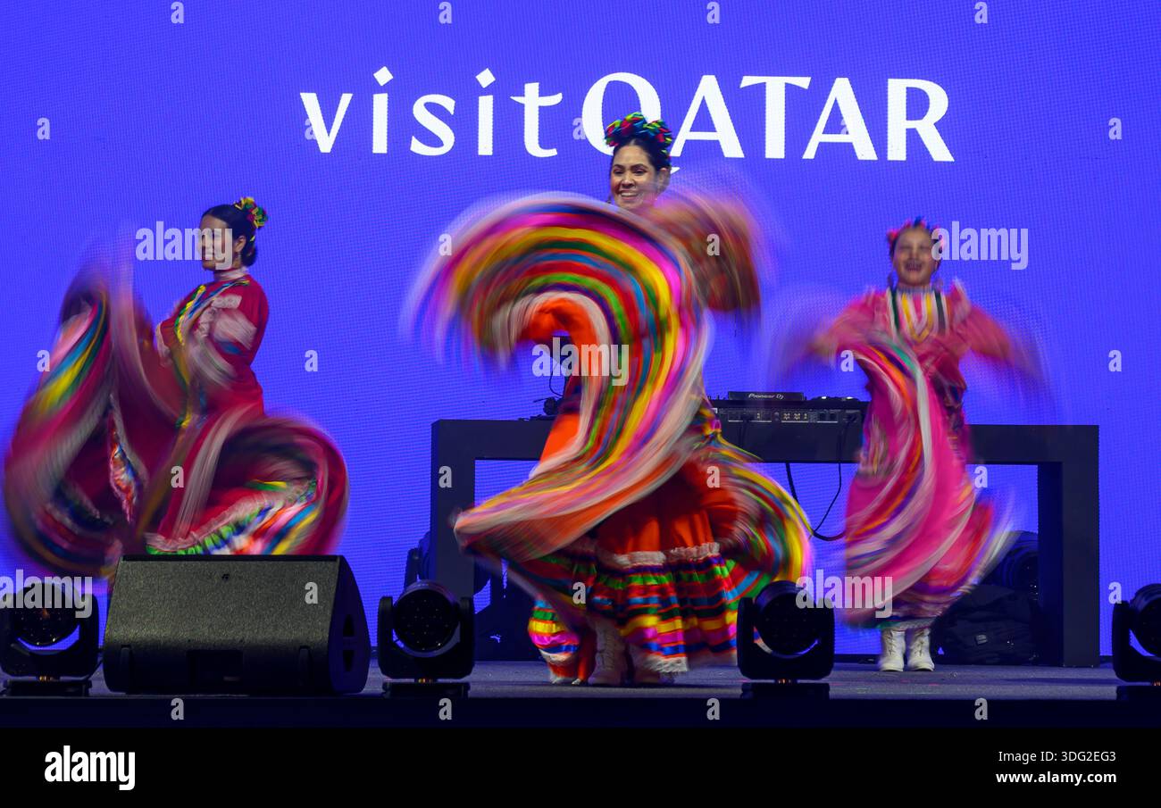 Mexican artists perform during the 15th Qatar International Food ...