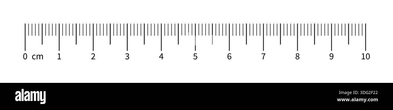 Measuring chart with 100 mm , with numbers. Ruler scale 10 centimeters ...