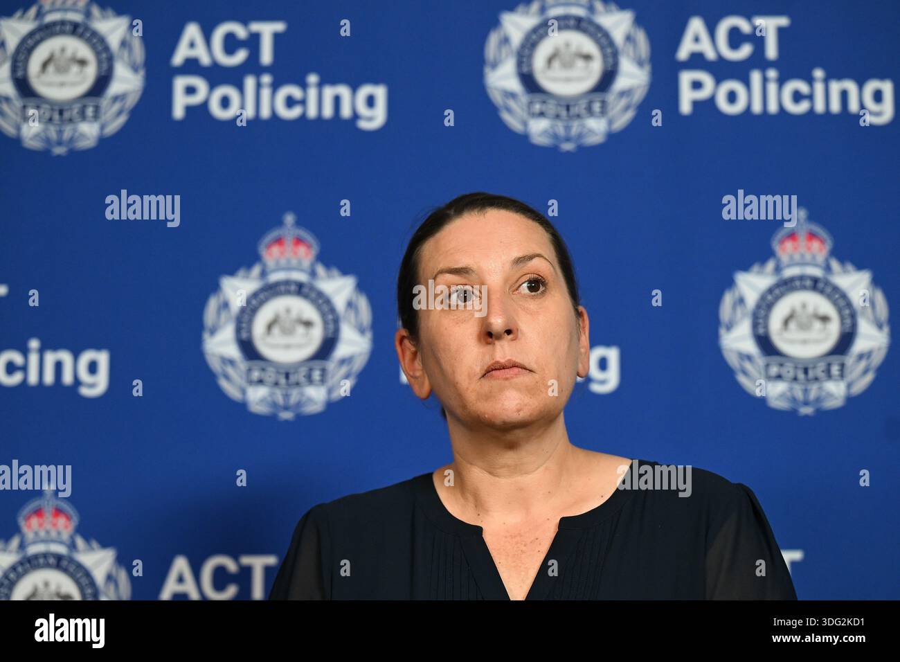 ACT Detective Acting Inspector Anna Wronski speaks to tje media during ...