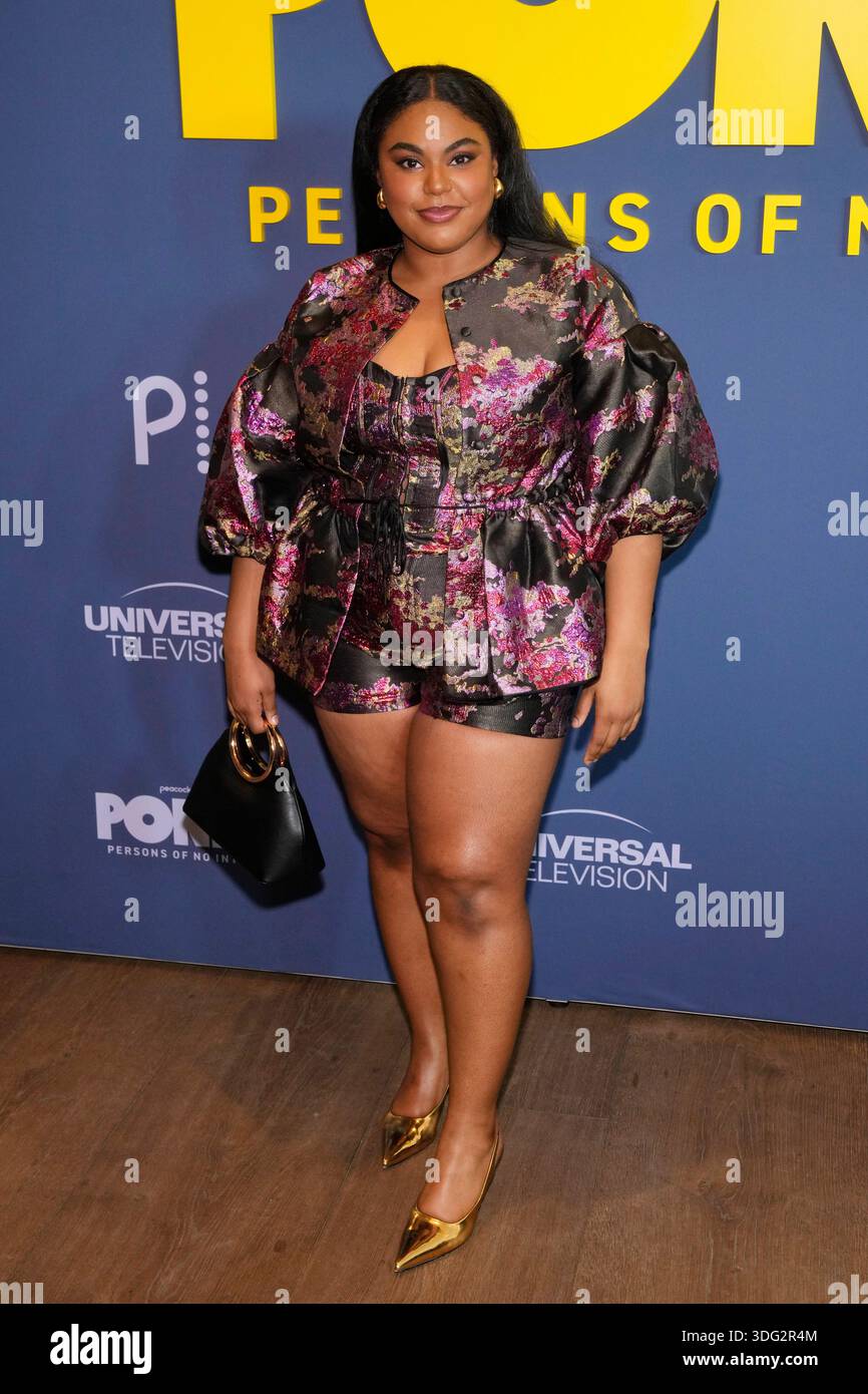 Arianna Davis attends the premiere of Peacock's "Ponies" at The Whitby ...