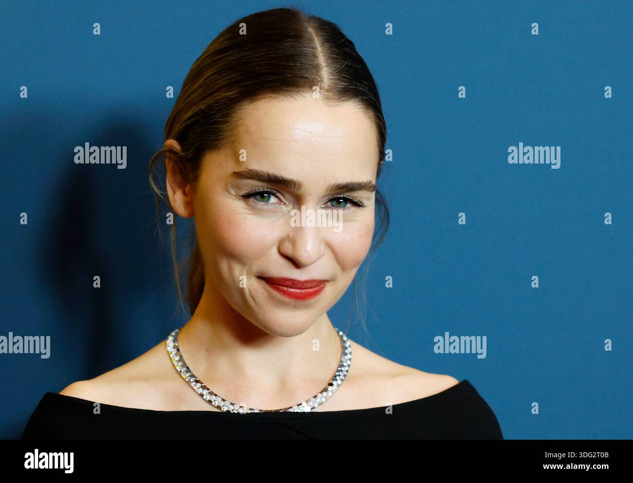 Emilia Clarke arrives on the red carpet for Peacock's "Ponies" New York ...