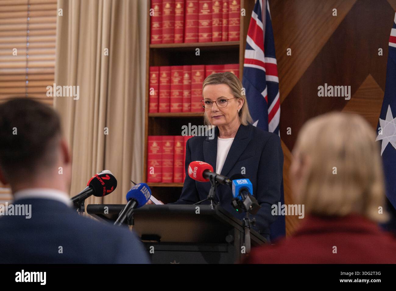 Opposition Leader Sussan Ley speaks at a press conference in Melbourne ...