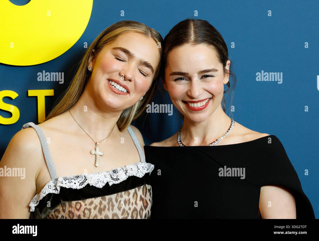 New York, United States. 14th Jan, 2026. Emilia Clarke and Haley Lu ...