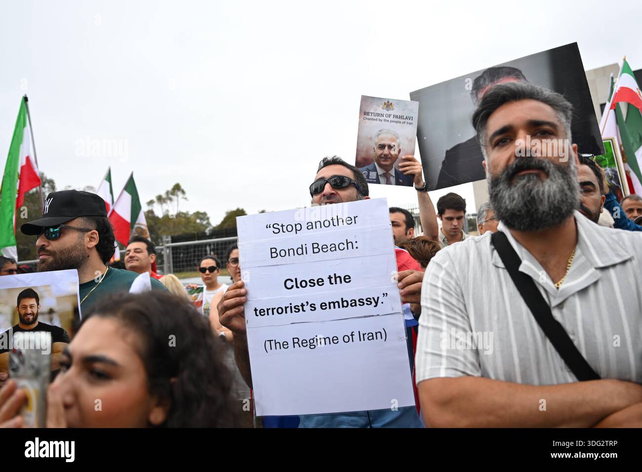 Anti regime protesters attend a rally outside the Iranian Embassy in ...