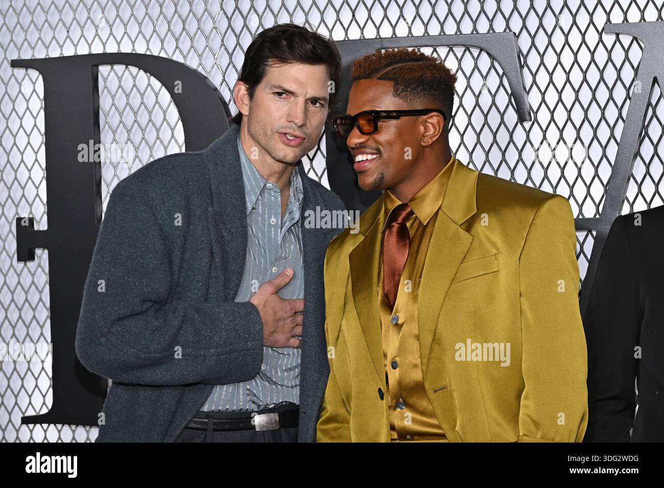 Ashton Kutcher, left, and Jeremy Pope attend the premiere of FX's "The ...
