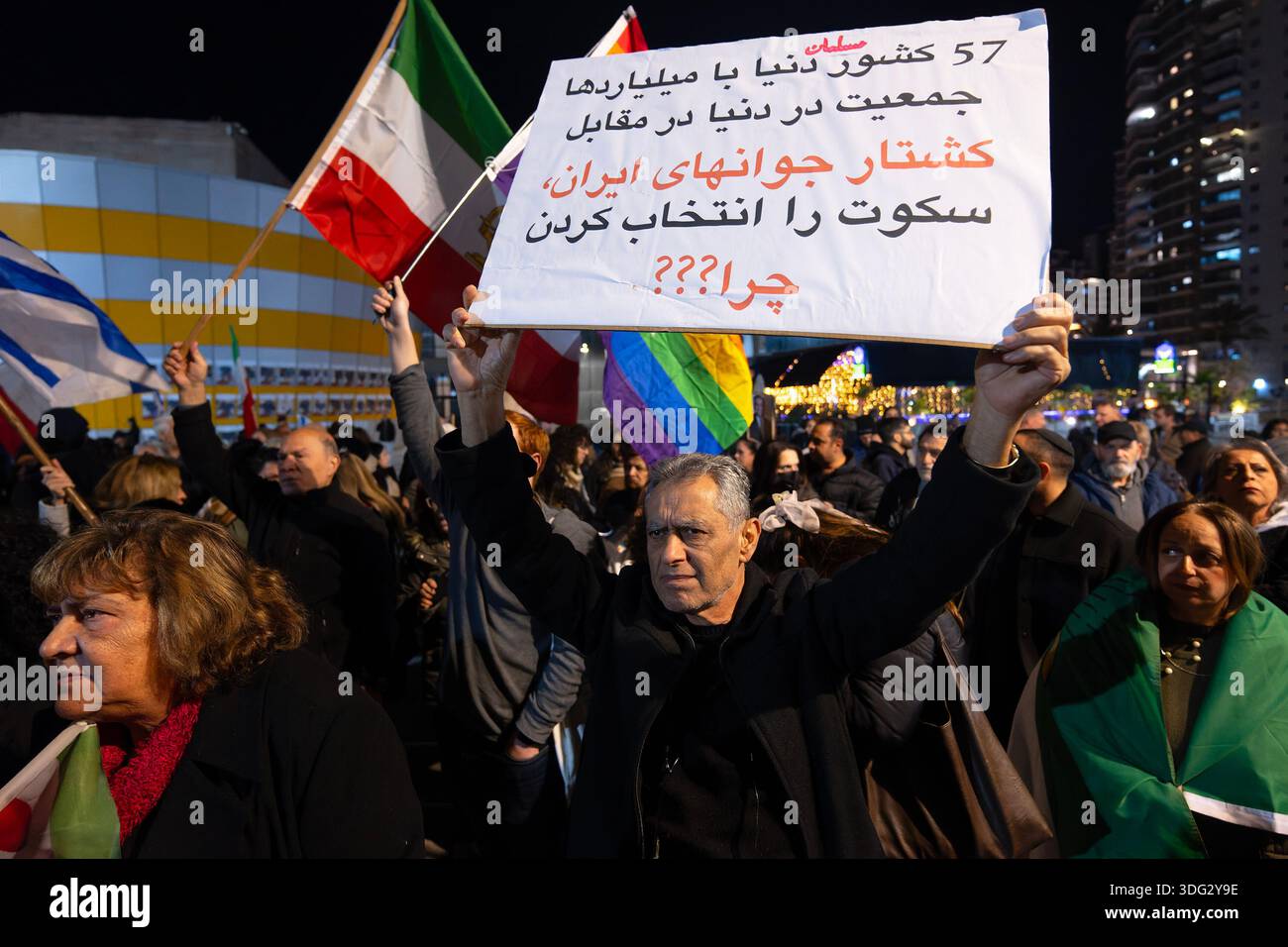 A large crowd came to a rally in support of the protesters in Iran who ...