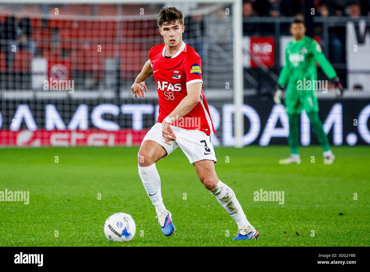 Wouter Goes of AZ Alkmaar dribbles with the ball during the Dutch ...
