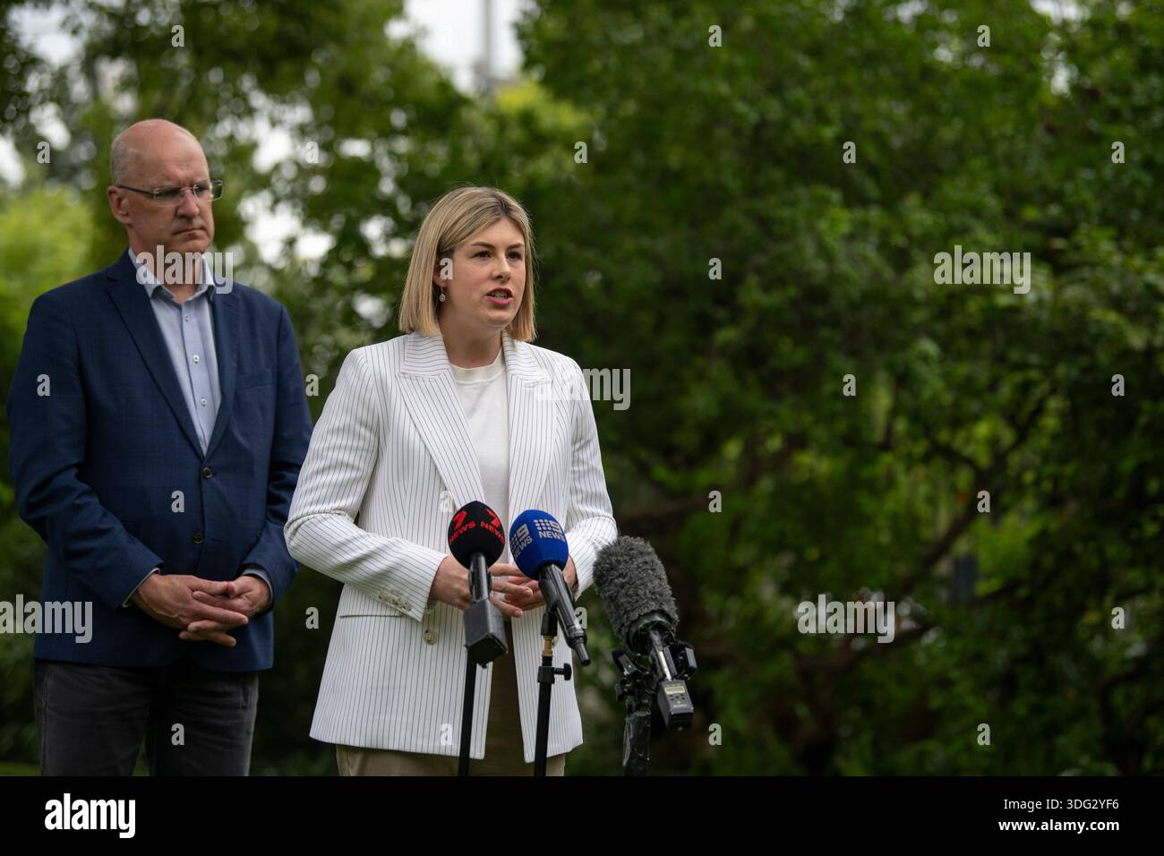 Opposition Leader Jess Wilson and Nationals Leader Danny O'Brien speak ...