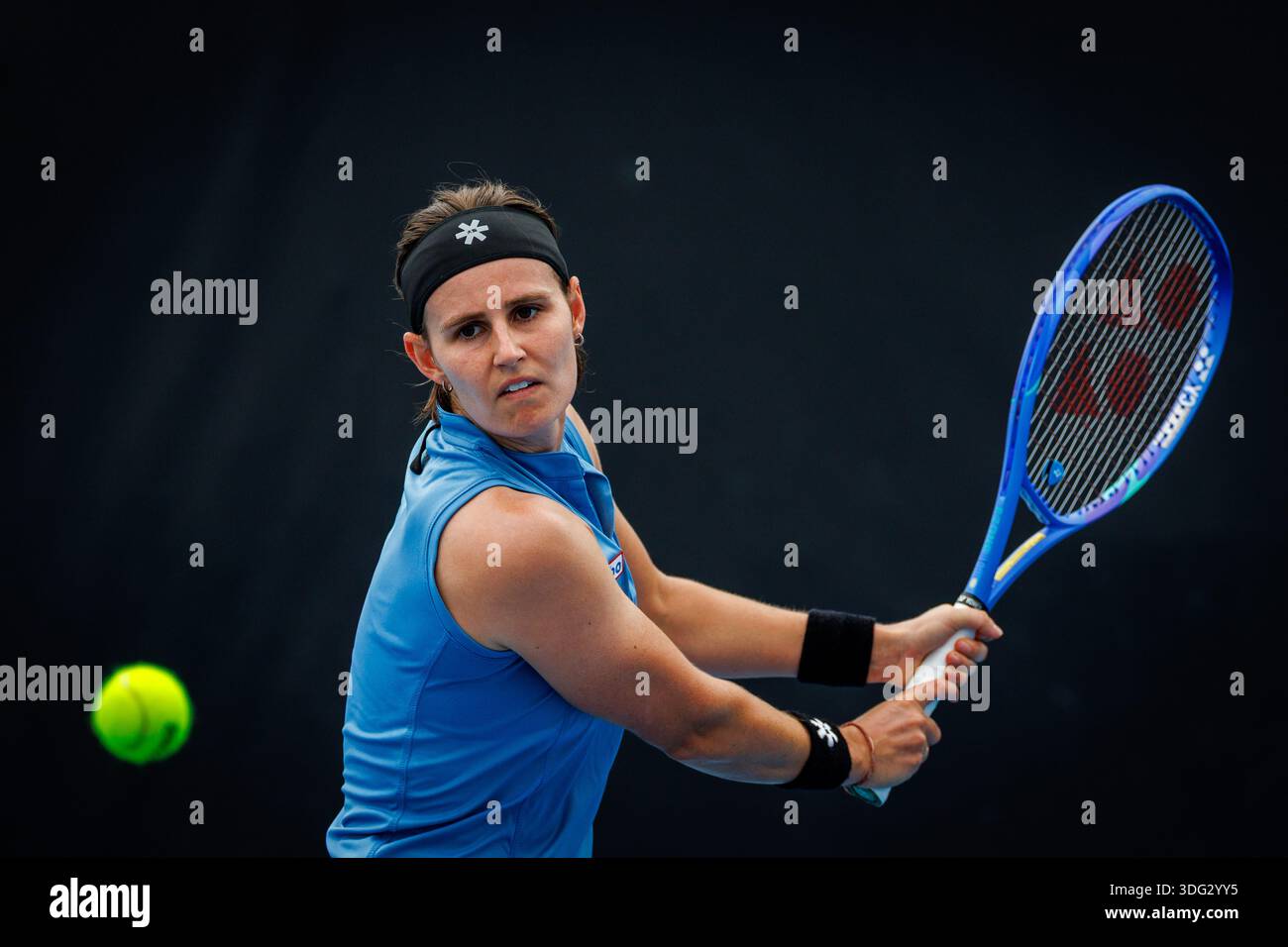 Belgium’s Greet Minnen during a final round qualifying match against ...