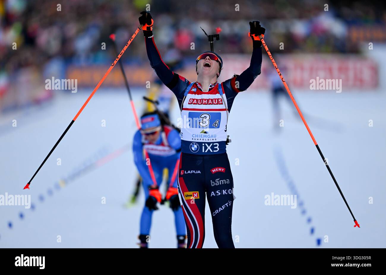 14 January 2026, Bavaria, Ruhpolding: Biathlon: World Cup, 4 x 6 km ...