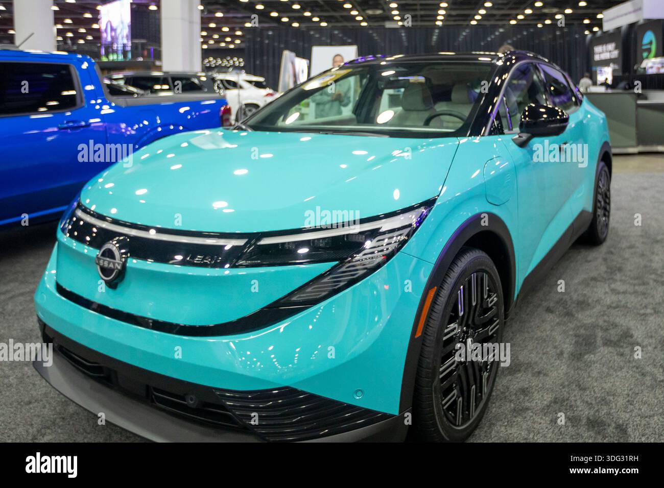 Detroit, Michigan USA - 14 January 2026 - The Nissan Leaf battery ...