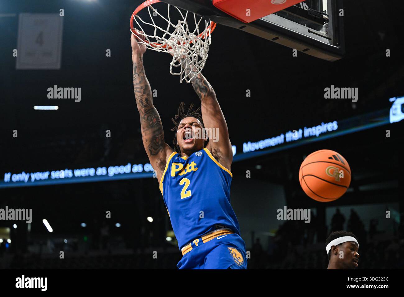 ATLANTA, GA - JANUARY 14: Pittsburgh forward Cameron Corhen (2) dunks ...