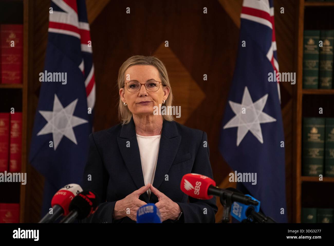 Opposition Leader Sussan Ley speaks at a press conference in Melbourne ...