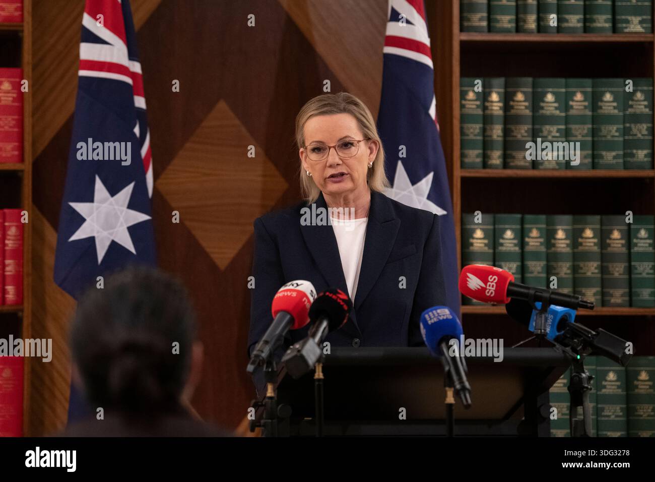 Opposition Leader Sussan Ley speaks at a press conference in Melbourne ...