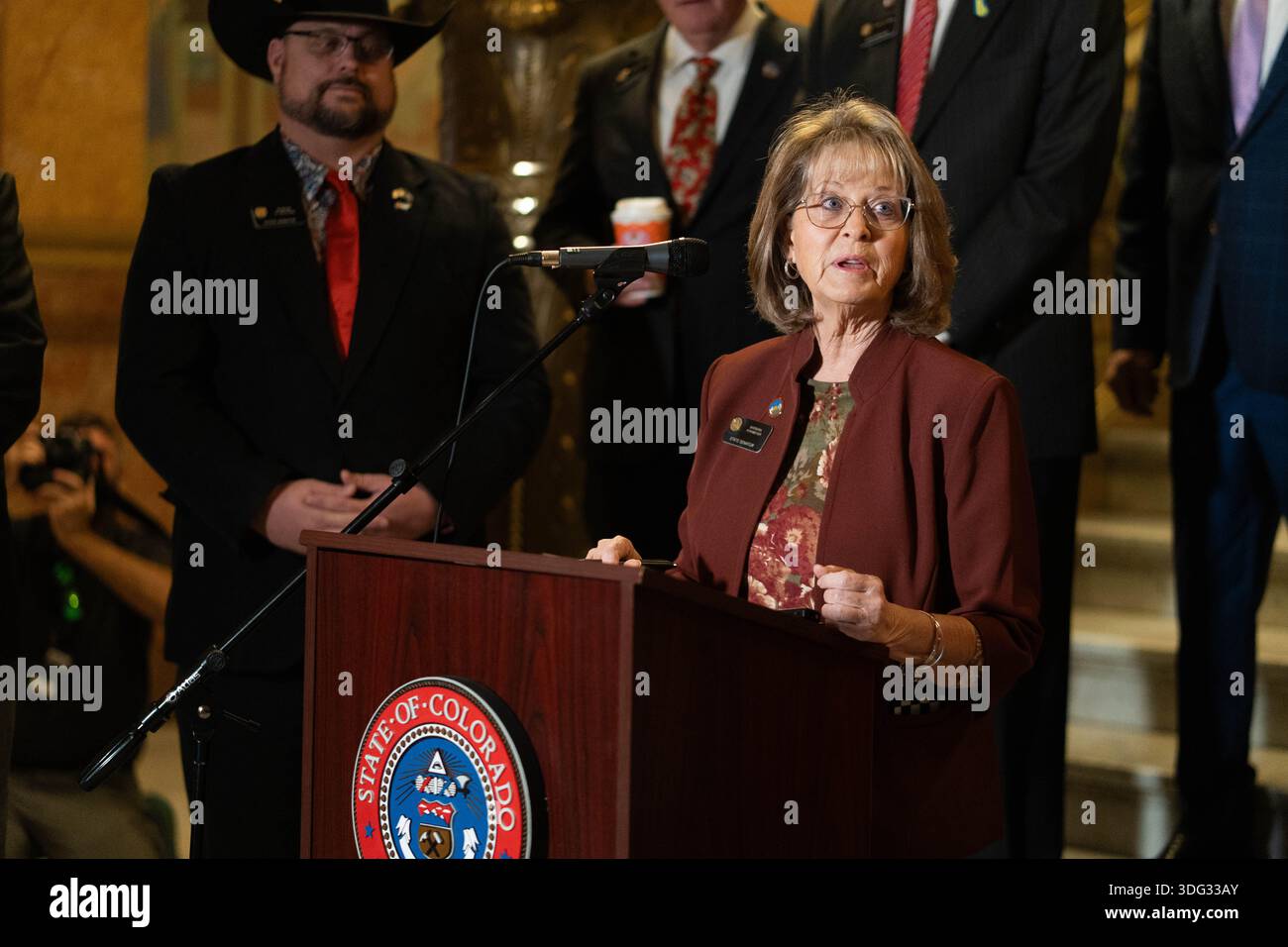 DENVER, COLORADO — Jan. 14, 2026: State Sen. Barbara Kirkmeyer, R ...