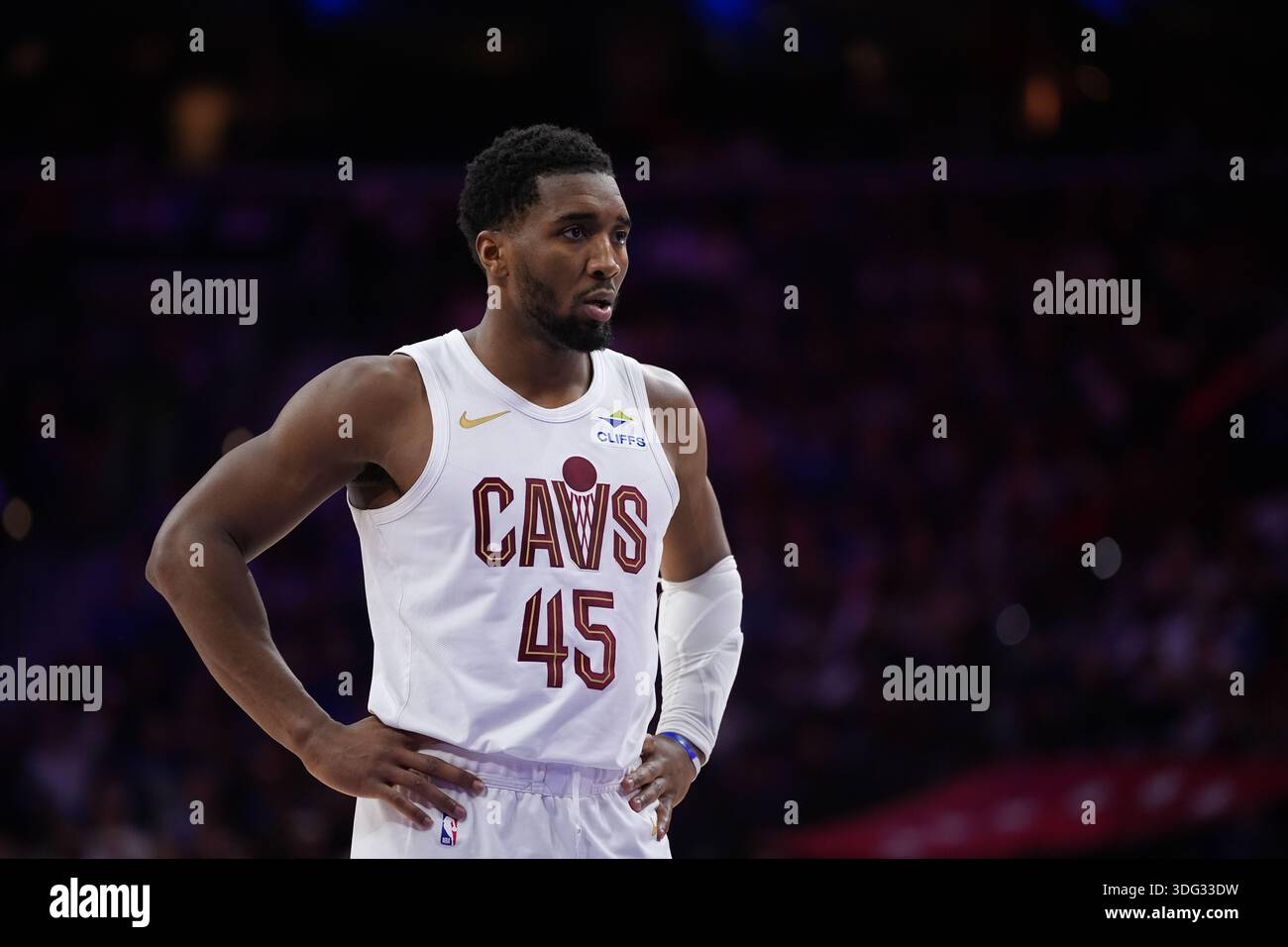Cleveland Cavaliers' Donovan Mitchell plays during an NBA basketball ...
