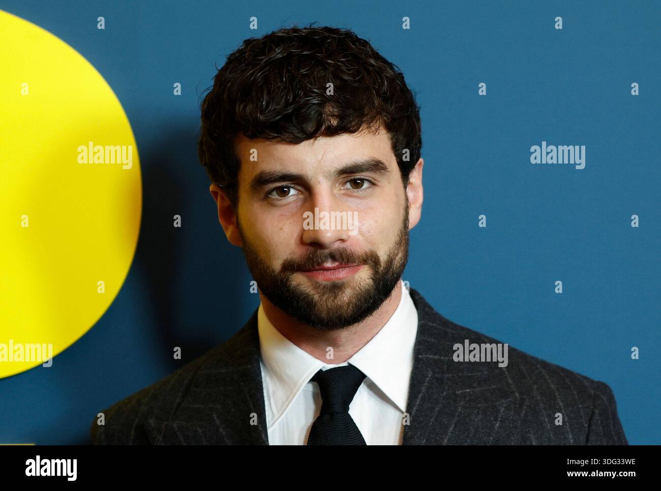 Louis Boyer arrives on the red carpet for Peacock's "Ponies" New York ...