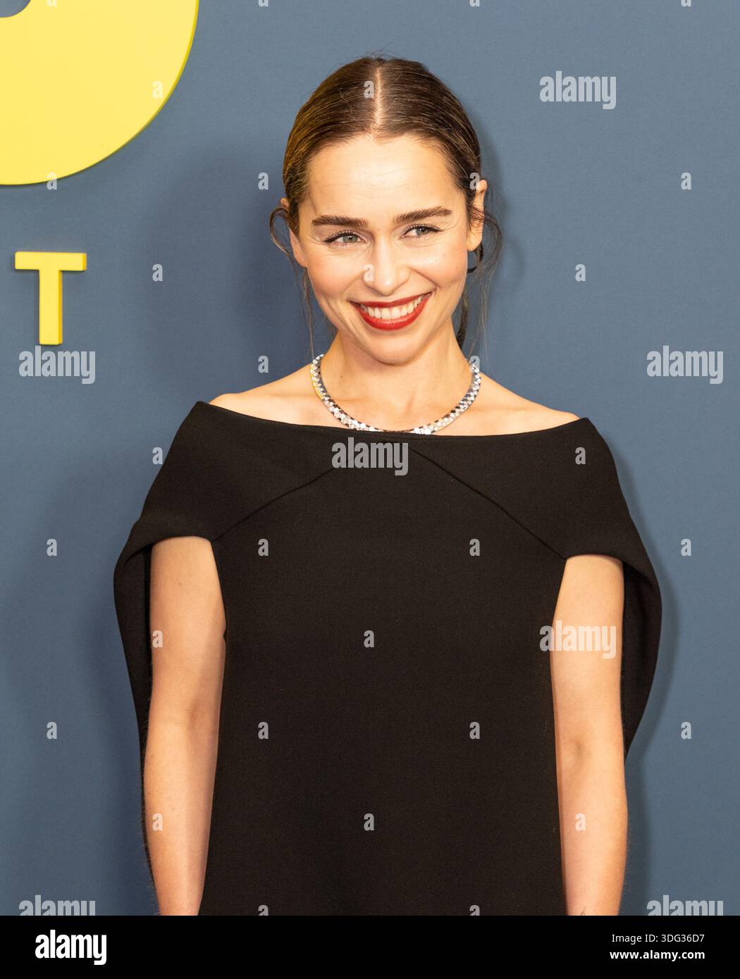 Emilia Clarke wearing dress by The Row attends premiere event for the ...