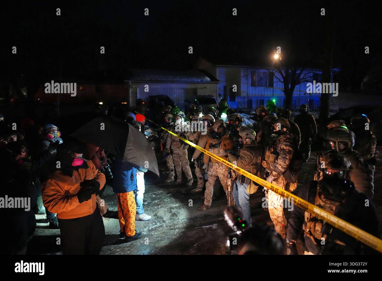 Law enforcement officers at the scene of a reported shooting Wednesday ...
