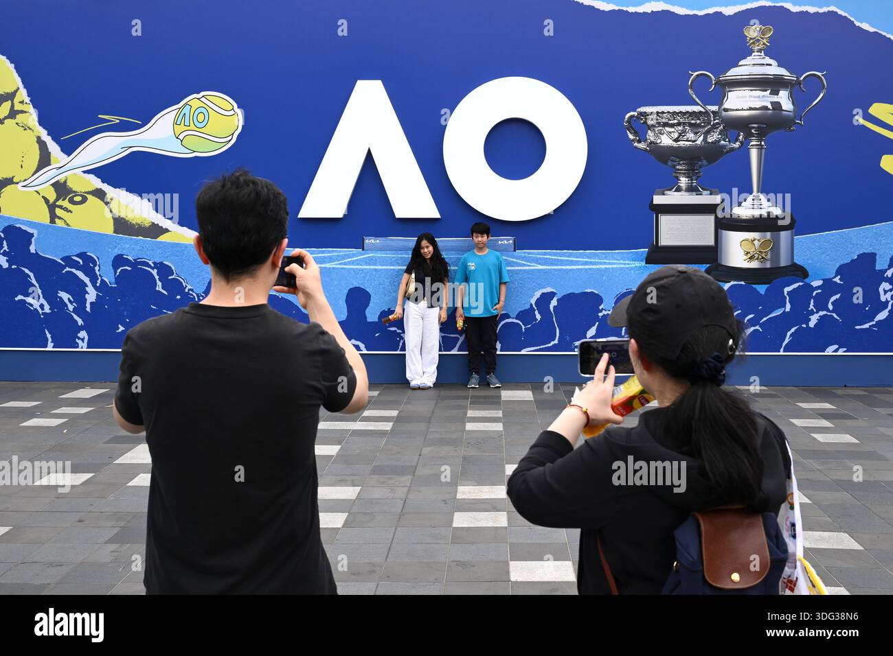 Signage in the precinct ahead of the 2026 Australian Open tennis ...