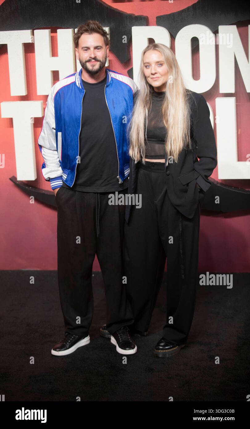 Luke Kempner (L) and Alana Macfarlane at the 28 Years Later: The Bone ...